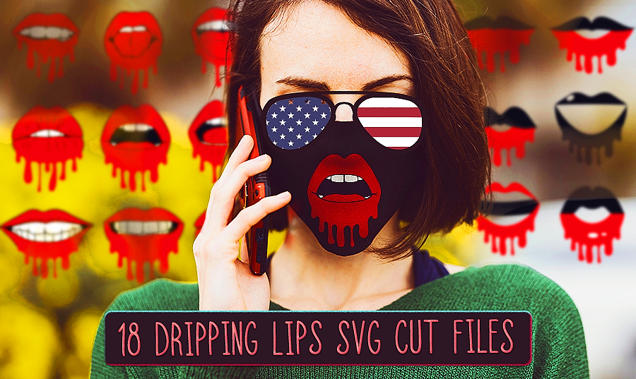 18 Dripping Lips Face Mask Designs
