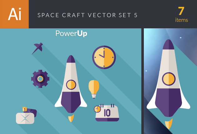 Space Craft Vector Set 5 | Designious