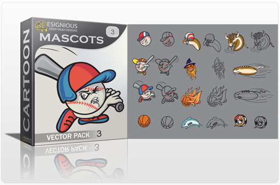 Mascots vector pack 3 | Designious