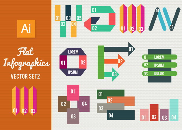 Flat Infographics Set 2 | Designious
