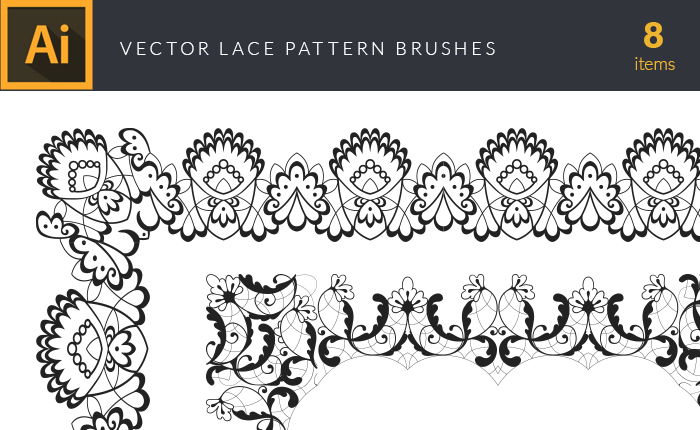Lace Pattern Brushes For Adobe Illustrator | Vector Pack