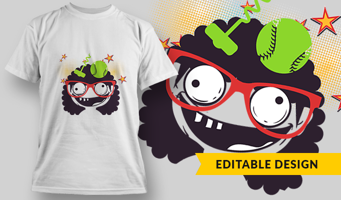 Screwball - T-shirt Design Template 2862