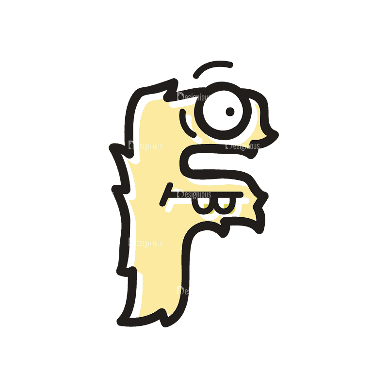 Monster Alphabet F Svg & Png Clipart