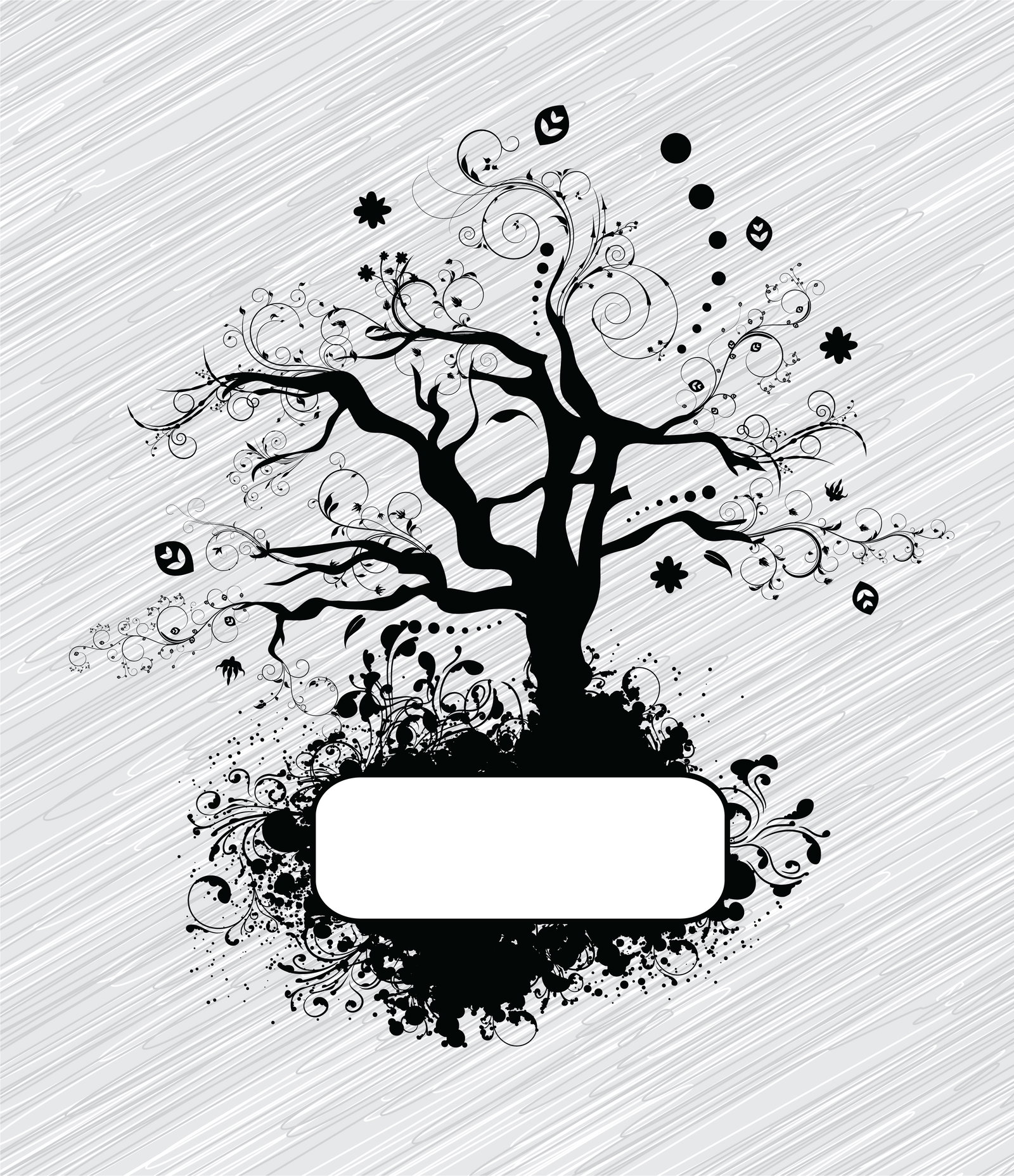 With, Grunge Vector Background Vector Abstract Tree With Grunge ...