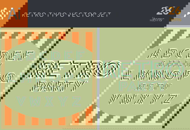 Retro Typo Set 11 | Designious