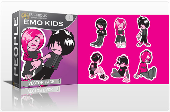 Emo kids vector pack 1