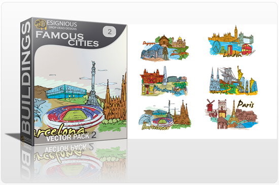 Famous Cities Vector Pack 2 | Designious