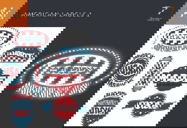 American Labels Vector Set 1 | Designious