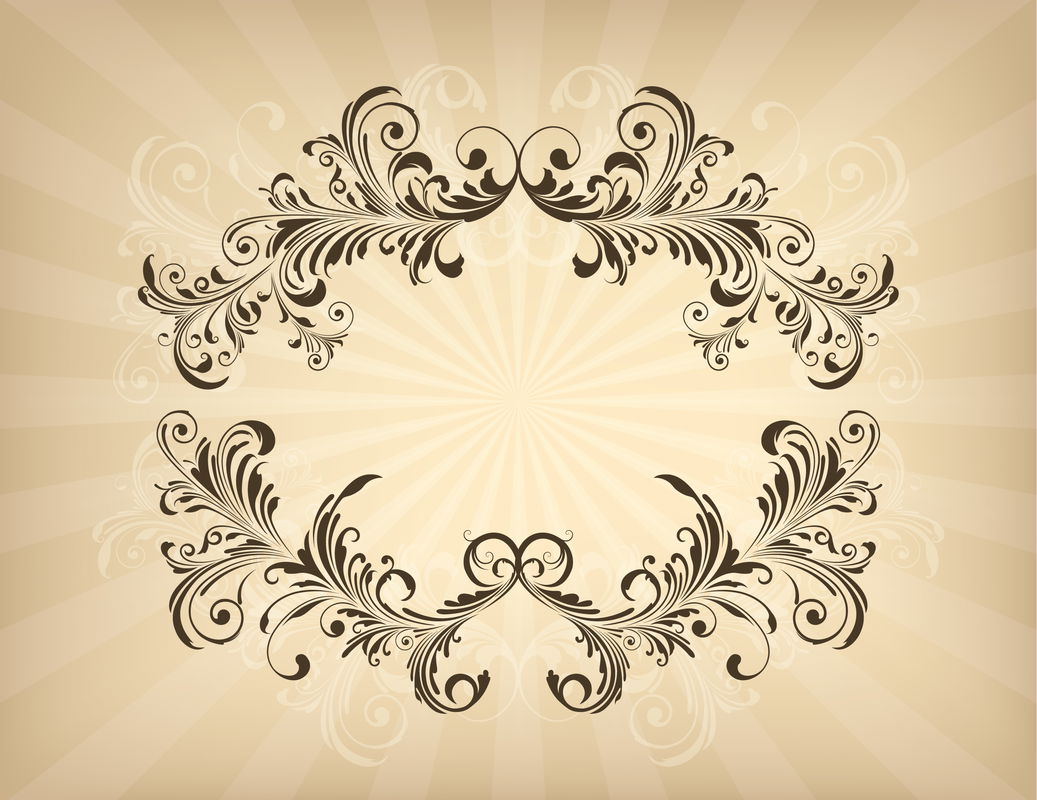 Rays, Frame, Illustration, Floral Vector Artwork Vintage Floral Frame ...