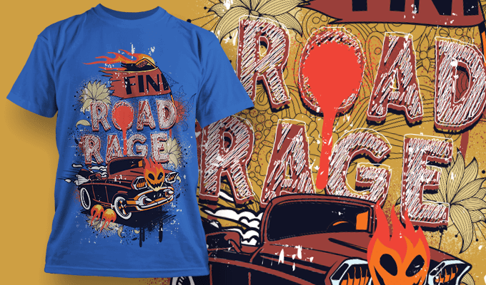 Road Rage | T-Shirt Design Template 4053