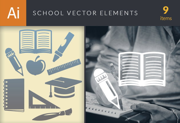 School Vector Elements Set 1 | Designious