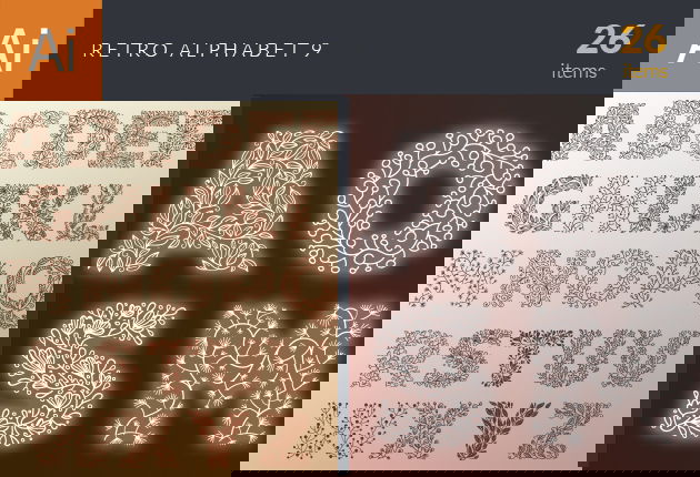 Retro Typo Vector Set 9