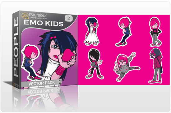 Emo kids vector pack 2 | Designious