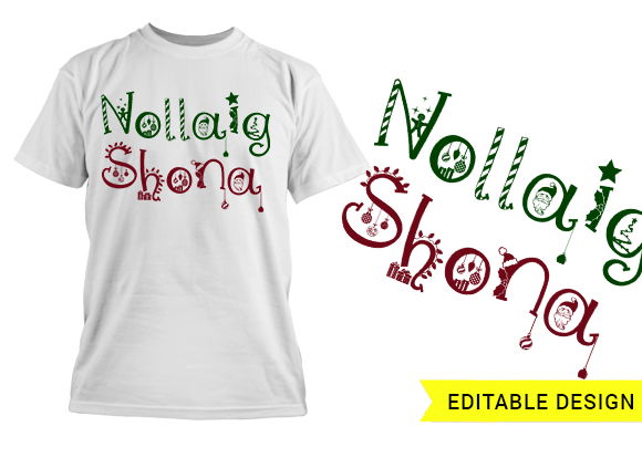 Nollaig Shona design template T-shirt Design | Designious