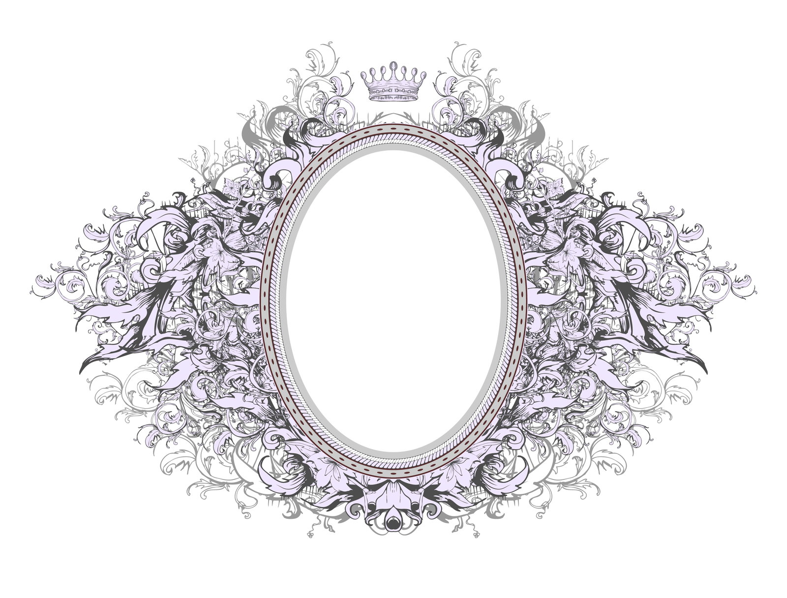 Crown, Floral Vector Design Vector Vintage Floral Frame With Crown ...