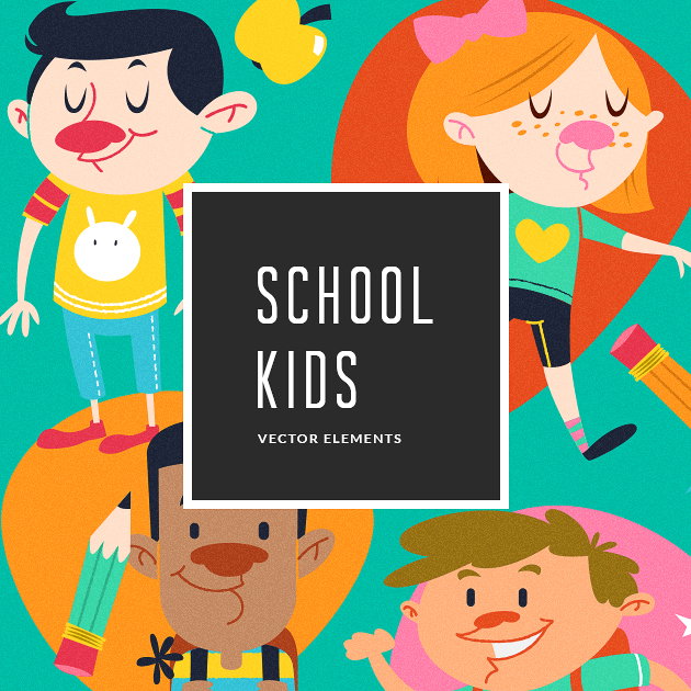 Illustrated Kids | Vector Pack | Designious