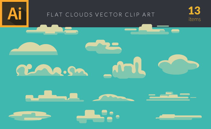 Clouds 1 Vector Pack | Designious