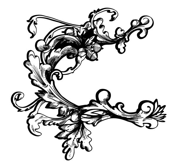 Illustration, Plant, Vector, Baroque Vector Art Baroque Floral Element ...