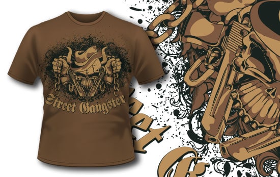 Street gangster T-shirt design 209