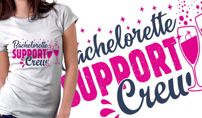 Bachelorette support crew T-shirt Design 1614 | Designious