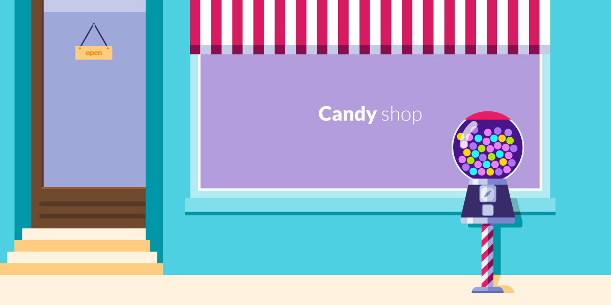 Striking Candy Eps Vector: Candy Shop Eps Vector Illustration | Designious