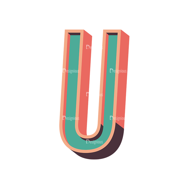 Vector Retro Alphabet Vector U | Designious