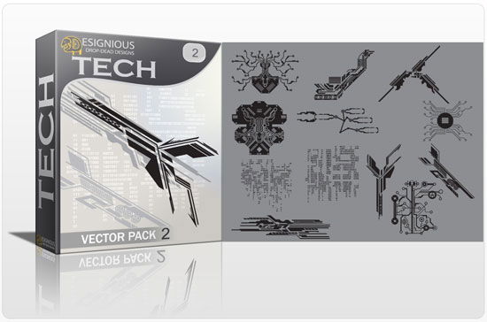Tech shapes vector pack 2