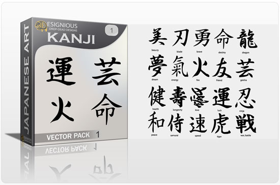 Kanji vector pack