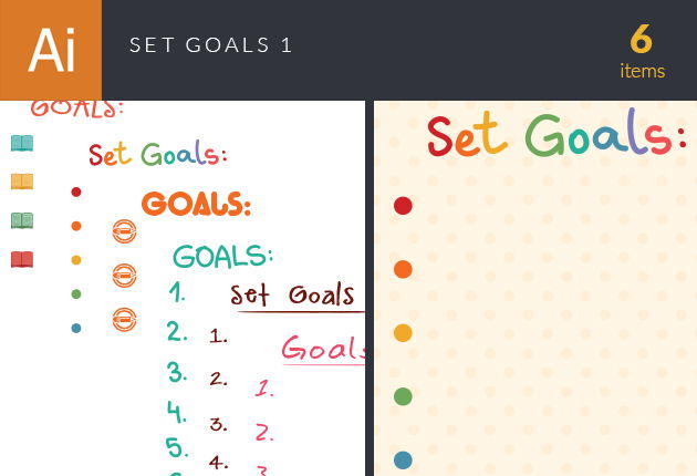 Set Goals Vector Set 1